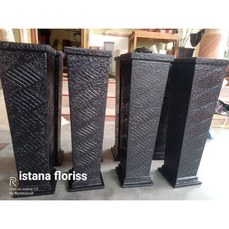 Jual POT BUNGA# POT KAYU#VAS POJOKAN T60 CM | Shopee Indonesia