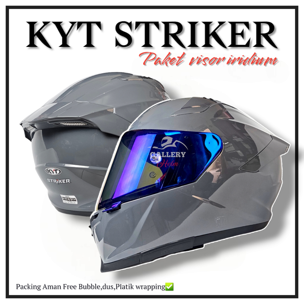 Jual Helm Kyt Striker Grey Glossy Paket Ganteng | Helm Fullface Terbaru ...