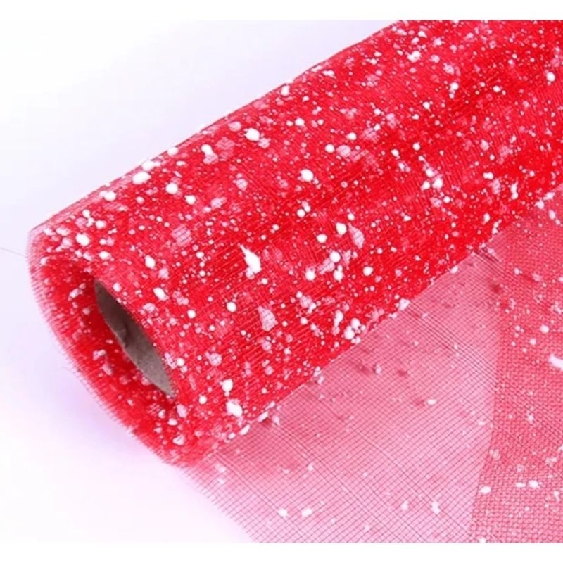 Jual (Per 1/2 Meter) Kain Tile Salju/Snowy Flower Wrapping/Flower ...