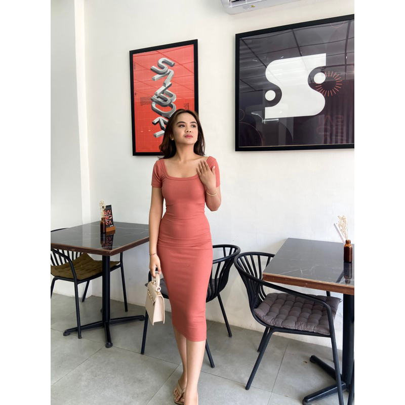 Jual MEYSHA DRESS BODYCON RIB PREMIUM | Shopee Indonesia