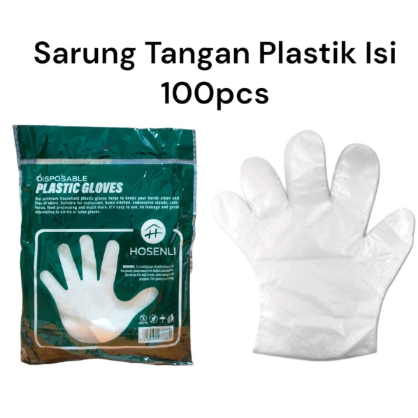 Jual SARUNG TANGAN PLASTIK ISI 100PCS FOOD GRADE MAKAN SEKALI PAKAI / SARUNG TANGAN BENING ...