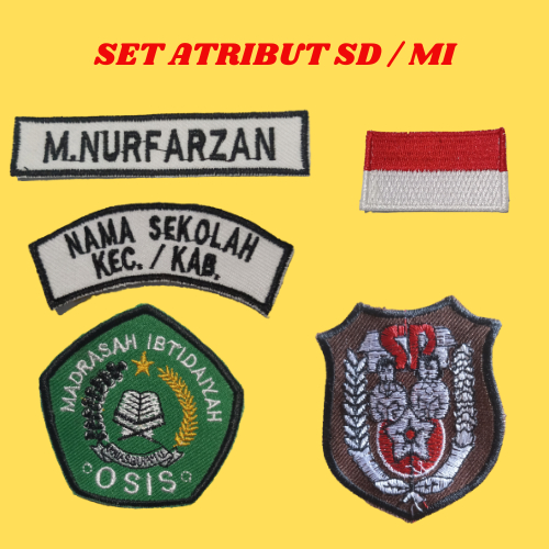 Jual Atribut Set SD / MI Bordir Nama Seragam Sekolah Dasar Lengkap ...