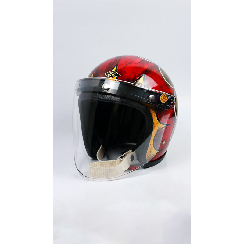 Jual Slimhead kustom crome alternatif flame by soc helmet | Shopee Indonesia