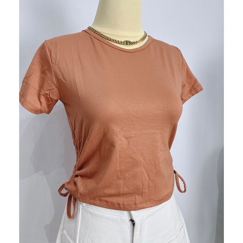 Jual Crop Top Serut Samping | Atasan Wanita Serut Samping | Shopee ...