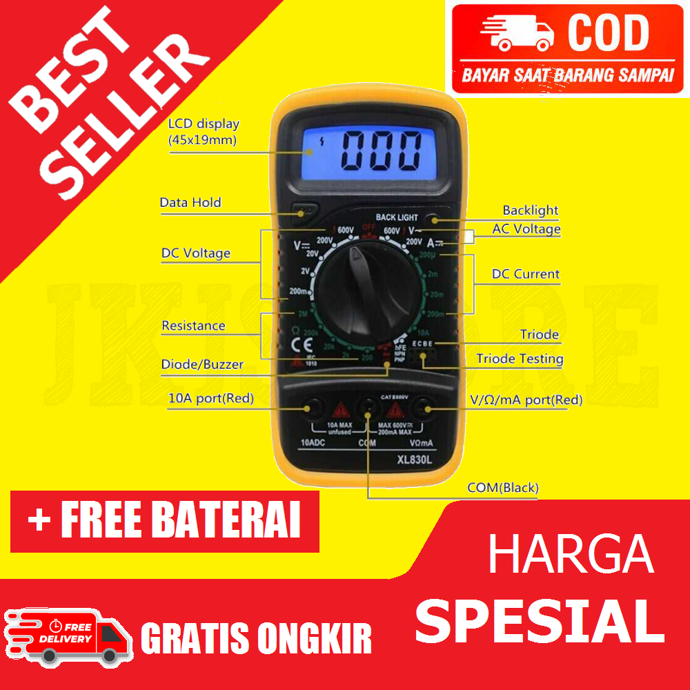 Jual JUNEJOUR Digital Multimeter Avometer AC/DC Multi Meter Avo ...
