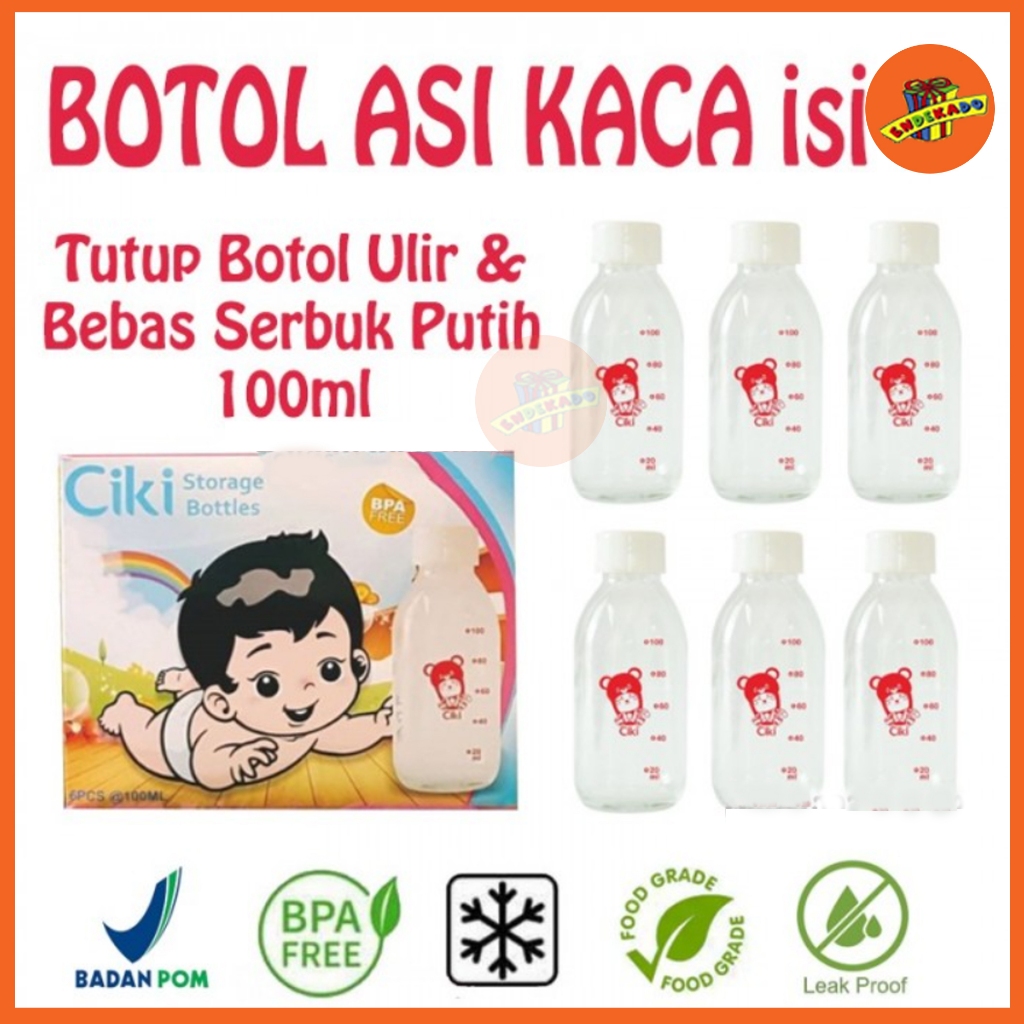 Jual BOTOL ASI KACA CIKI 100ml- BOTOL ASI KACA | Shopee Indonesia