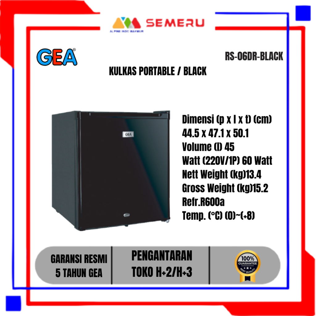 Jual GEA KULKAS PORTABLE / BLACK RS-06DR-BLACK FREE PENGANTARAN ...
