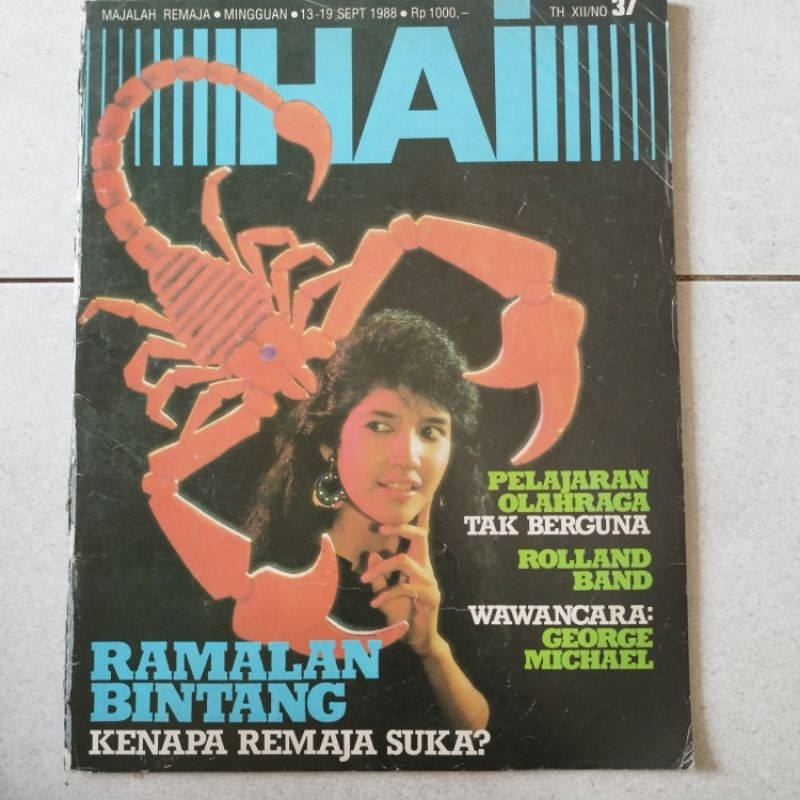 Jual Majalah Hai, artikel Rolland Band, pin up George Michael, BASF AWARD 1988, prince, Renny ...