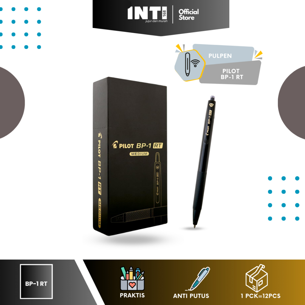 Jual Pilot Bp-1Rt-M-B Ball Point Pen 1Mm - Black 0.7 | Shopee Indonesia