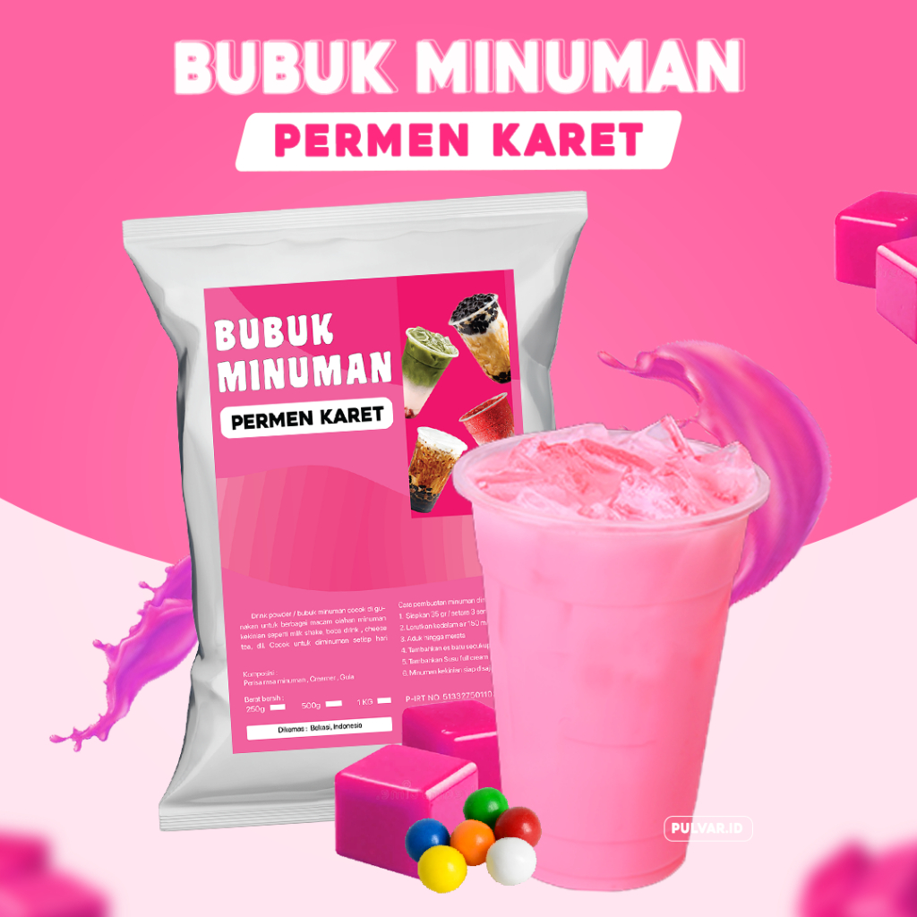 Jual BUBUK MINUMAN RASA PERMEN KARET / SERBUK MINUMAN RASA PERMEN KARET ...