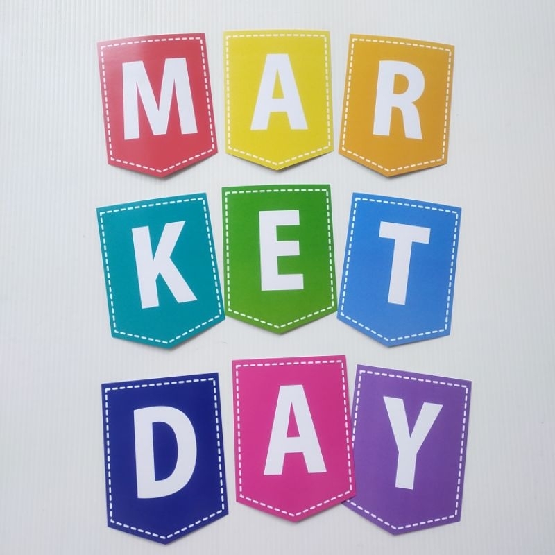 Jual CUSTOM DEKORASI MARKET DAY FUN PROPS TULISAN STEROFOAM BUNTING ...