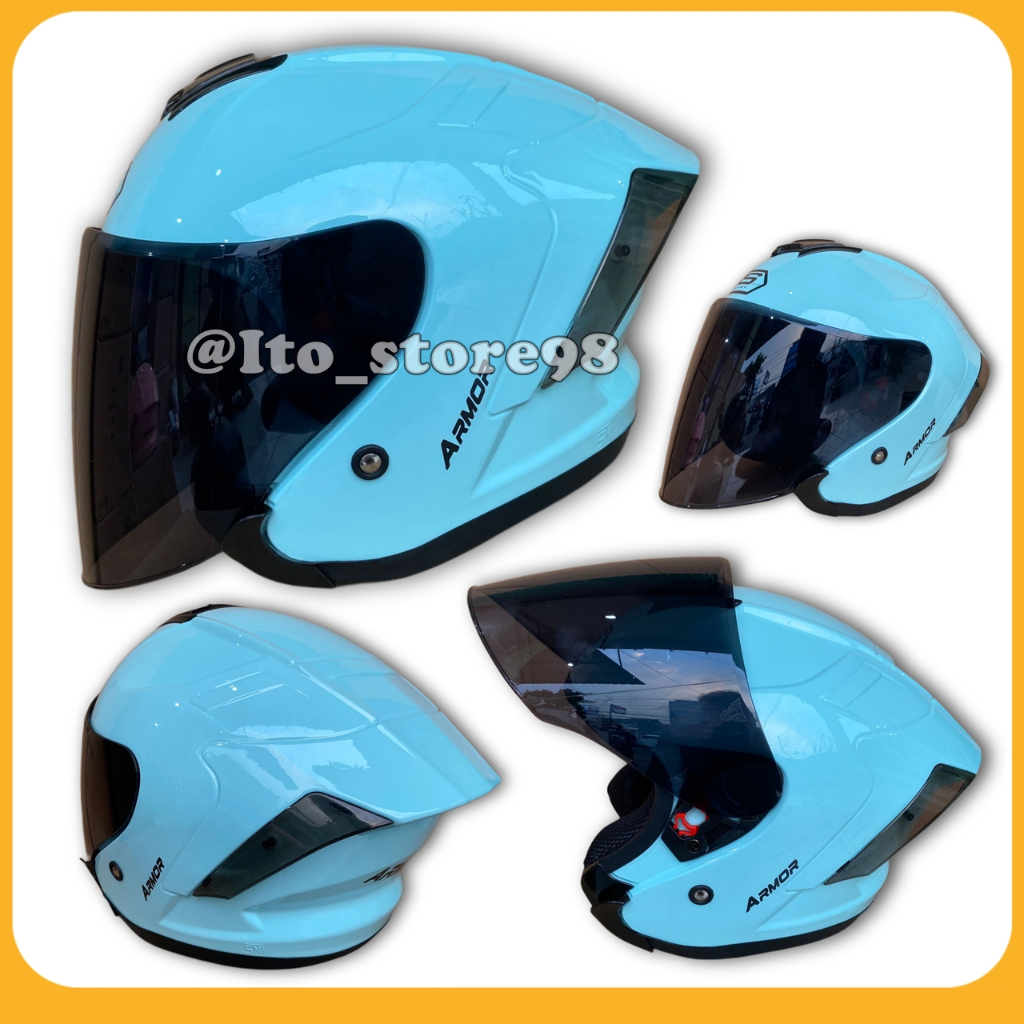 Jual Helmets Sepeda Motor Half Face Js Armor Yakuza Solid Polos ...