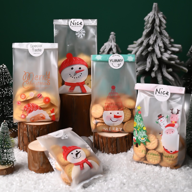 Jual 50Pcs Plastik seal kemasan snack nougat roti motif Christmas Natal ...