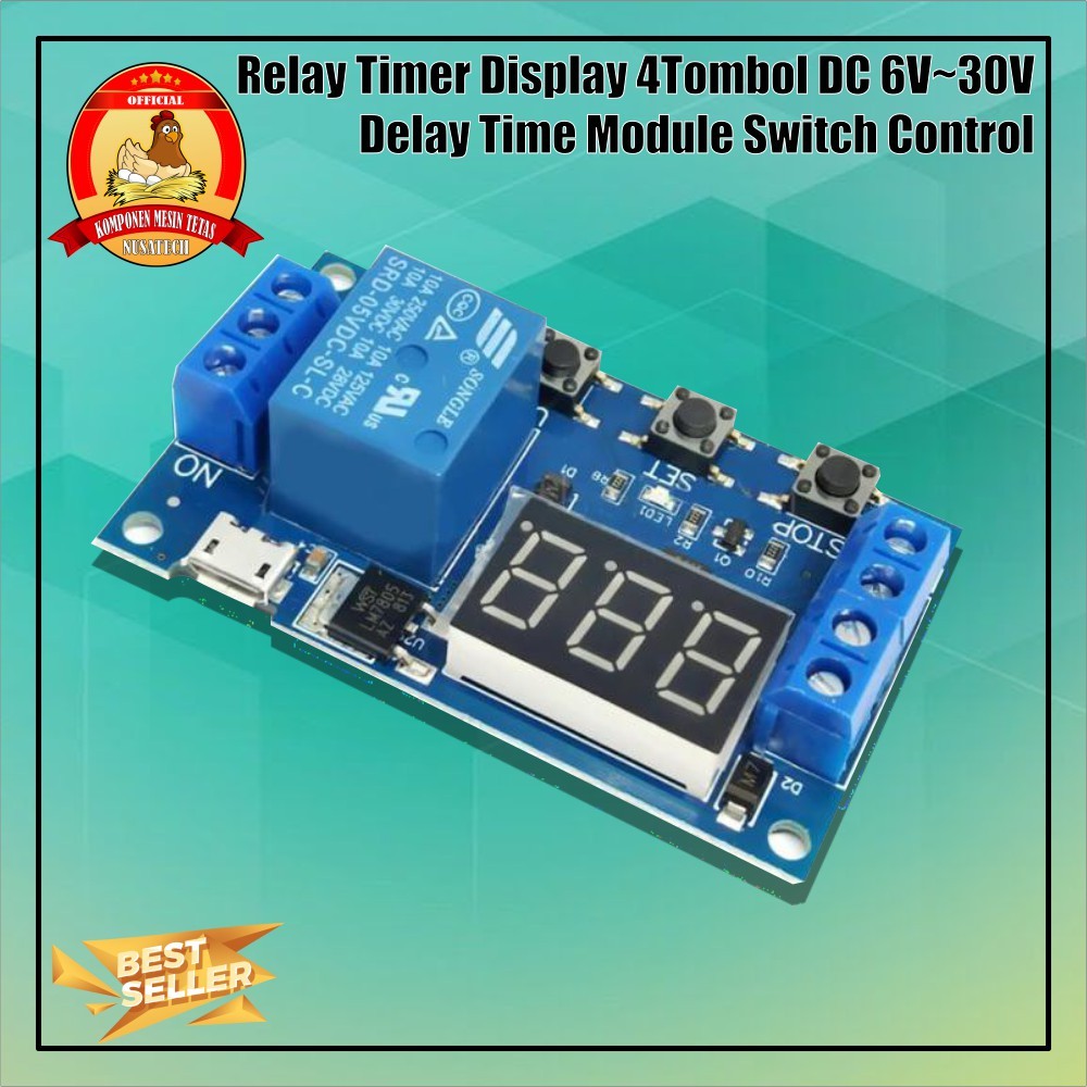 Jual Relay Timer Display 4tombol Dc 6v~30v Delay Time Module Switch