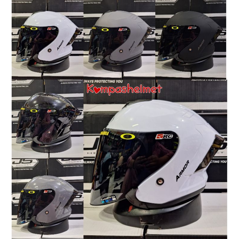 Jual HELM JS ARMOR SOLID ORIGINAL VISOR SMOKE | Shopee Indonesia