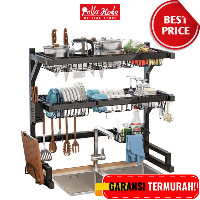 Jual Ollahom Rak Dapur Hitam Rak Wastafel Rak Piring Dan Peralatan ...