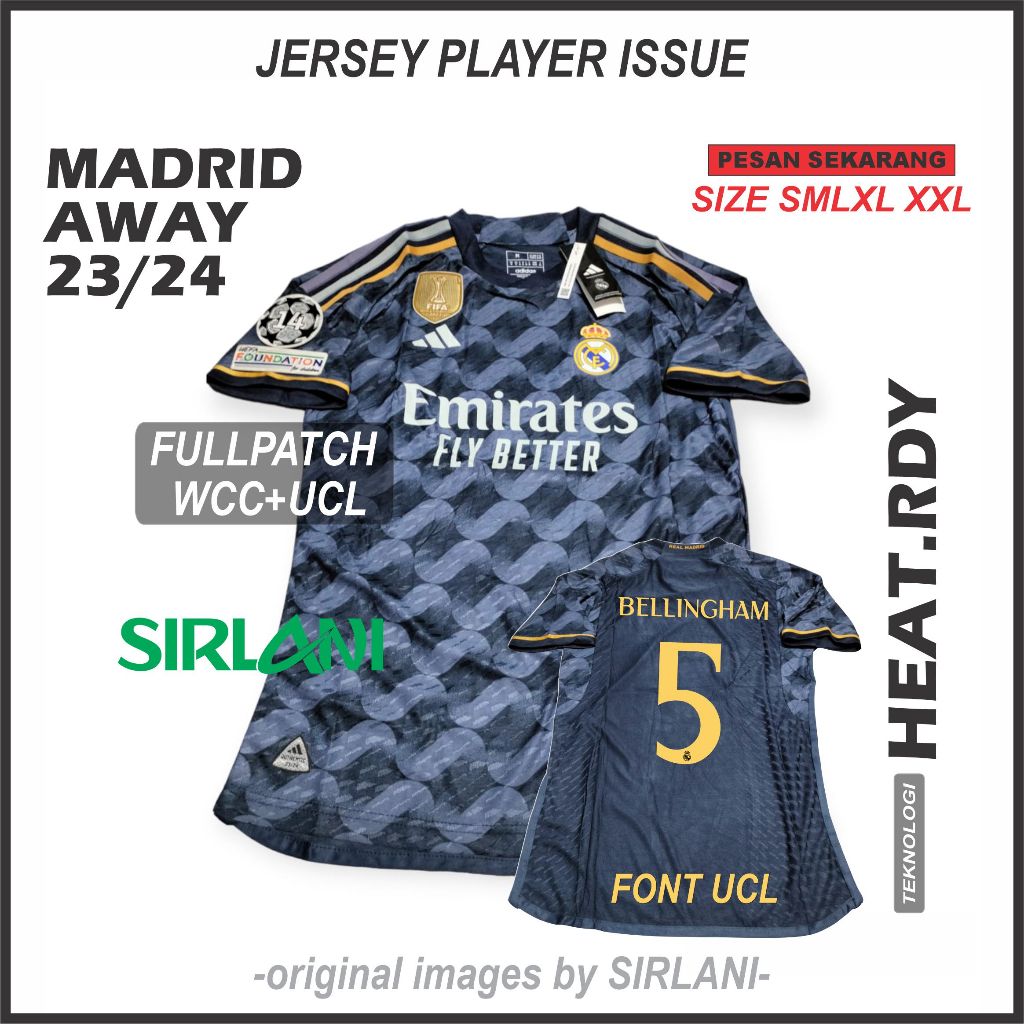 Jual PLAYER ISSUE MADRID AWAY new MUSIM 23 24 JERSEY MADRID AWAY Pi ...