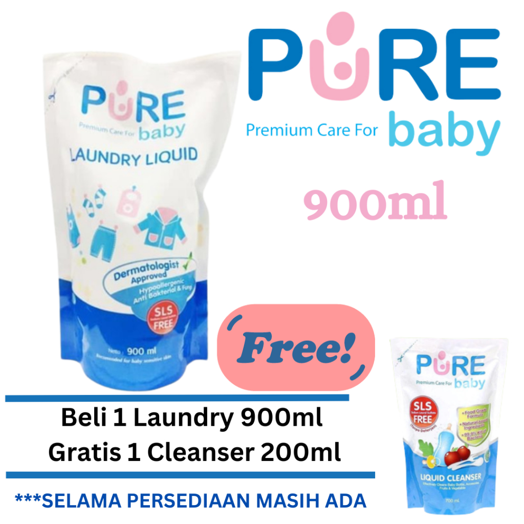 Jual PureBB Pure Baby Premium Care Liquid Cleanser 700 ml Pump / Refill ...