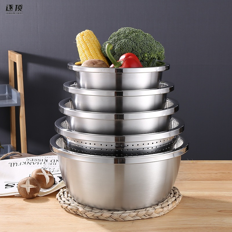 Jual INDOLINE - BASKOM SET STAINLESS STEEL 5 IN 1 - BASKOM DENGAN ...