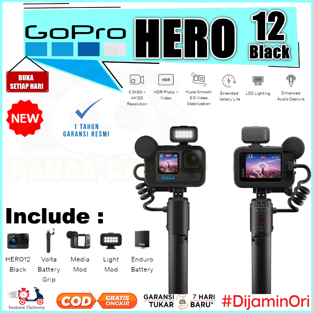 Jual GoPro Hero 12 Black Creator Edition bundle Set Hero12 Action Camera / Kamera Aksi ...