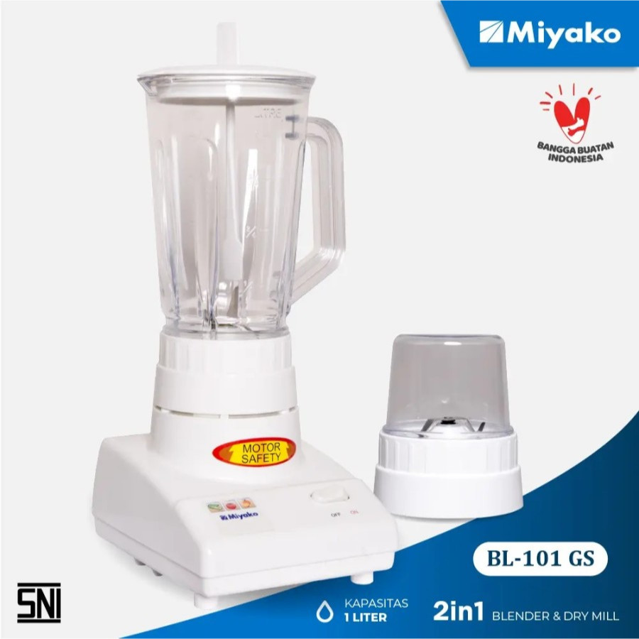 Jual Blender Kaca Miyako BL-101 GS / 2 in 1/ Dry Mill / Juicer / Chopper | Shopee Indonesia