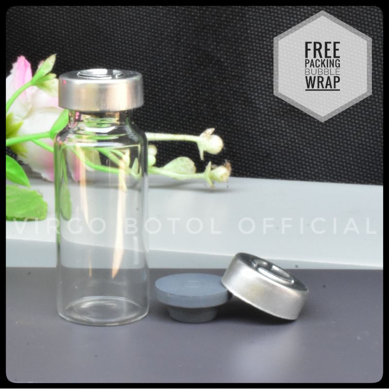 Jual Botol Kaca Vial 15ml Tinggi Tutup Karet Segel Aluminium | Shopee ...