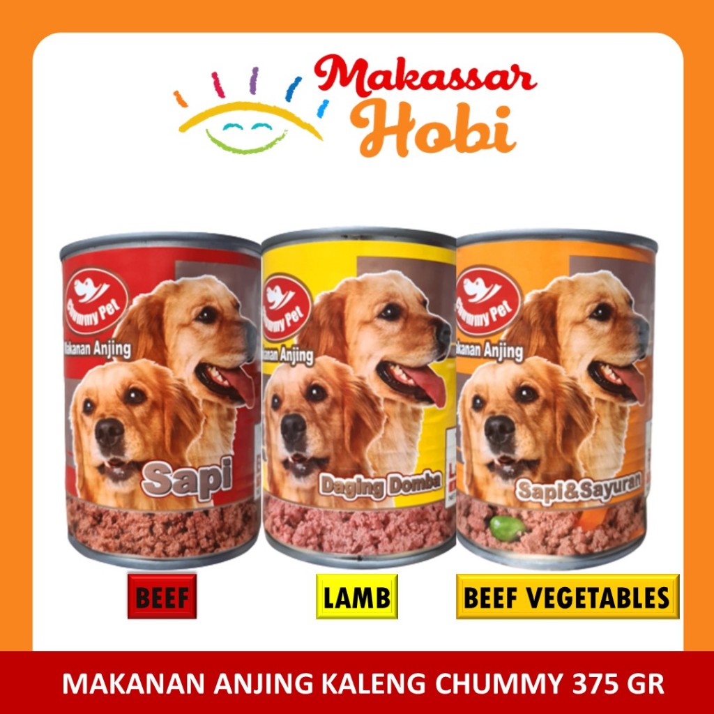 Jual Chummy Pet Wet Dog Food 375 gram Makanan Anjing Basah Kaleng Beef ...