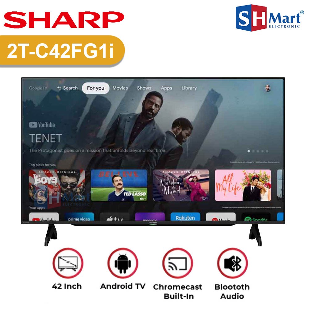 Jual TV SHARP 42 INCH 2T-C42FG1I / 2TC42FG1I FULL HD ANDROID TV WITH GOOGLE ASSISTANT NEW 2023 ...