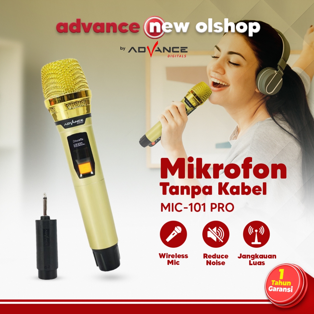 Jual Advance Mic Karaoke Mikrofon Original Wireless Mic 101pro Microphone Profesional Mic ...