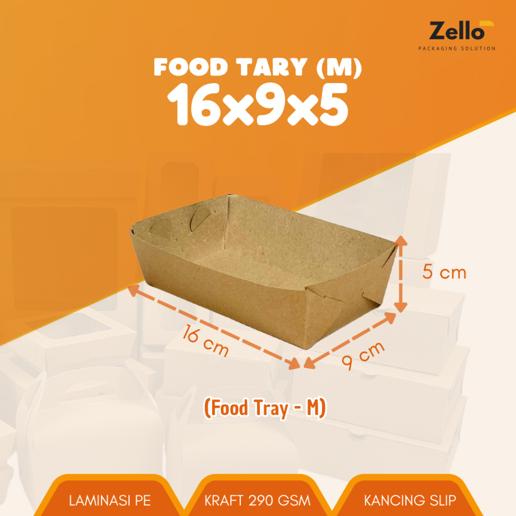 Jual Paper Food Tray Piring Kertas Kraft Tempat Makanan 10x10x4 12x8x5 ...