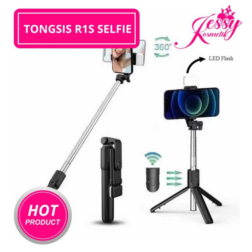 Jual [200gr] T872 | [TONGSIS R1S with LED] Tripod Bluetooth Selfie Stick LED R1S Flash With Fill ...