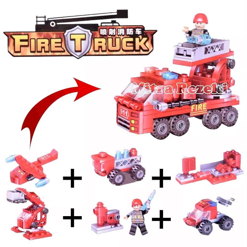 Jual MAINAN BLOCK FIRE TRUCK BRICKS SERIES 6 VARIAN / MAINAN BLOK SUSUN ...