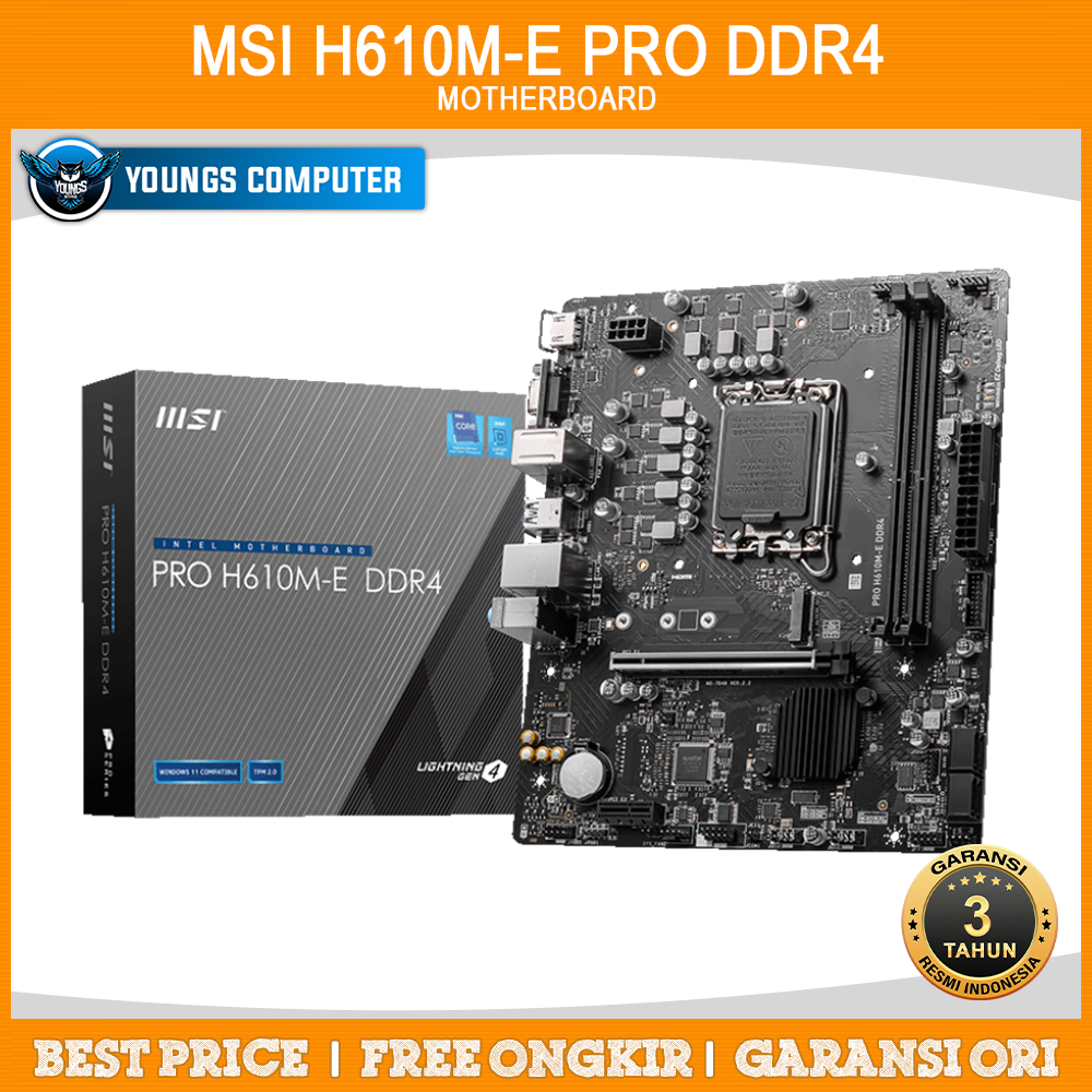 Jual MSI PRO H610M-S DDR4 | MOTHERBOARD INTEL H610 LGA1700 DDR4 mATX ...