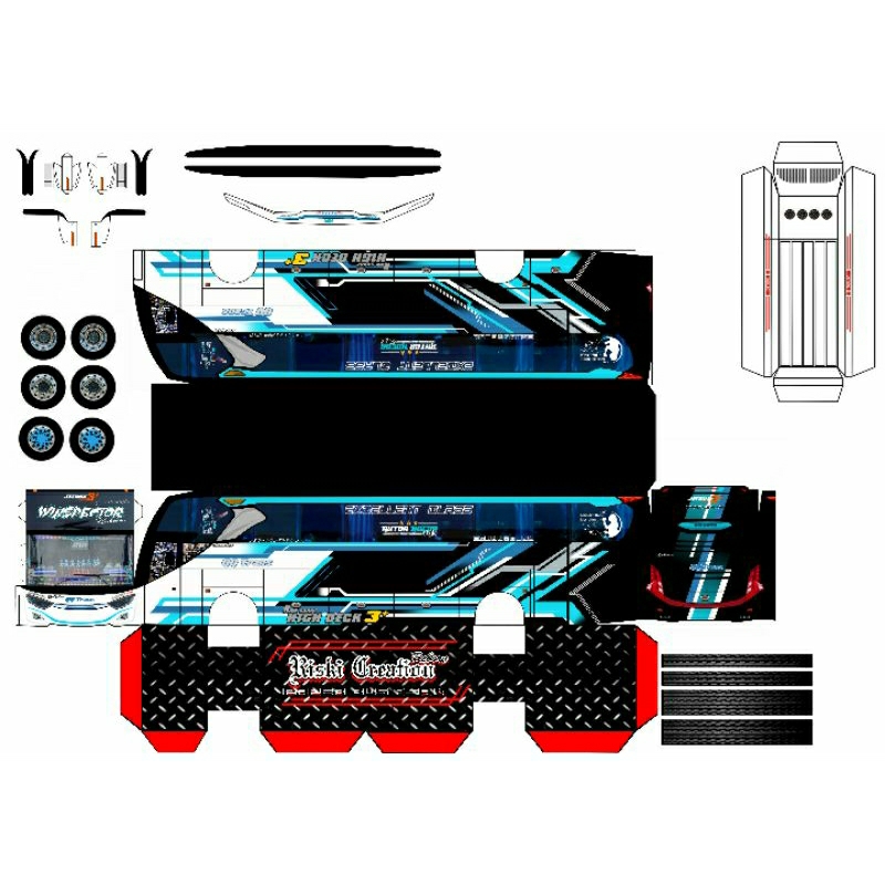 Jual LEMBARAN PAPERCRAFT BUS QQ TRANS WINSPECTOR PANJANG 45CM | Shopee ...