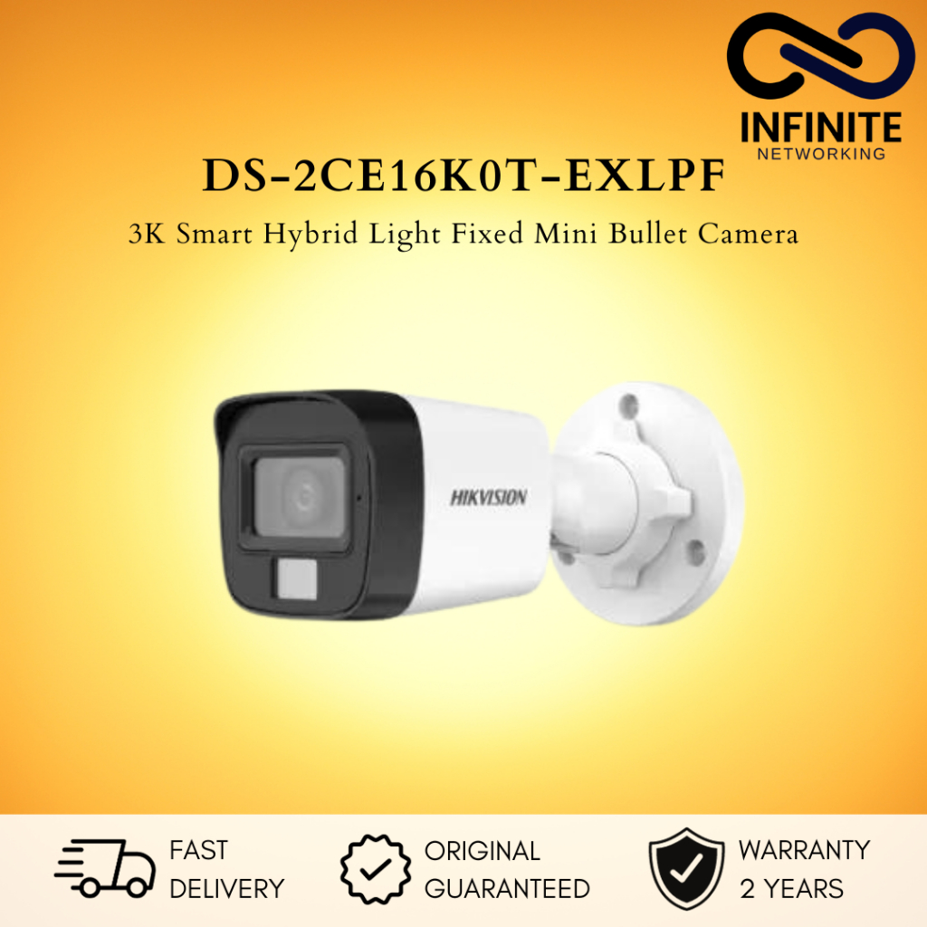 Jual HIKVISION DS-2CE16K0T-EXLPF 3K 5MP Dual Light Fixed Mini Bullet Camera | Shopee Indonesia