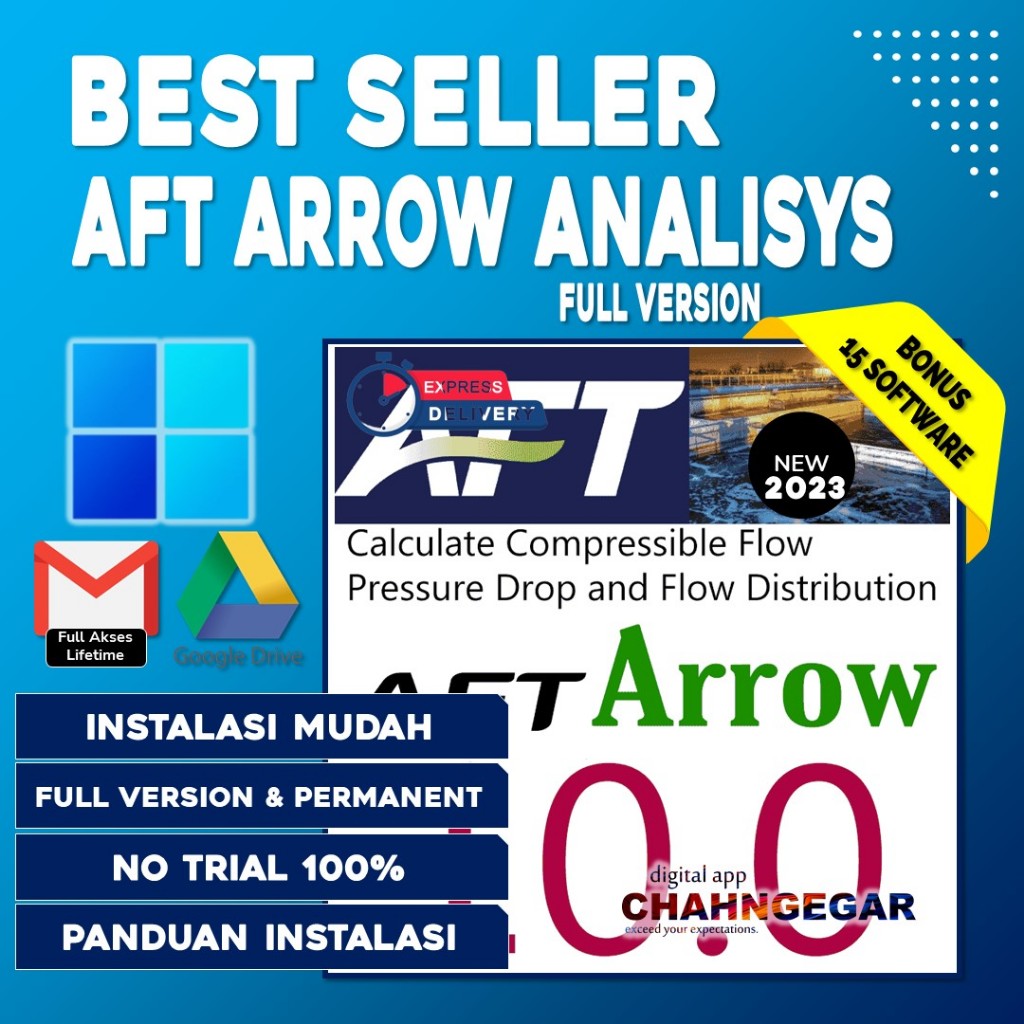 Jual AFT Arrow 2023 Full Version Software Compressible Pipe Flow Analysis simulasi fluida ...