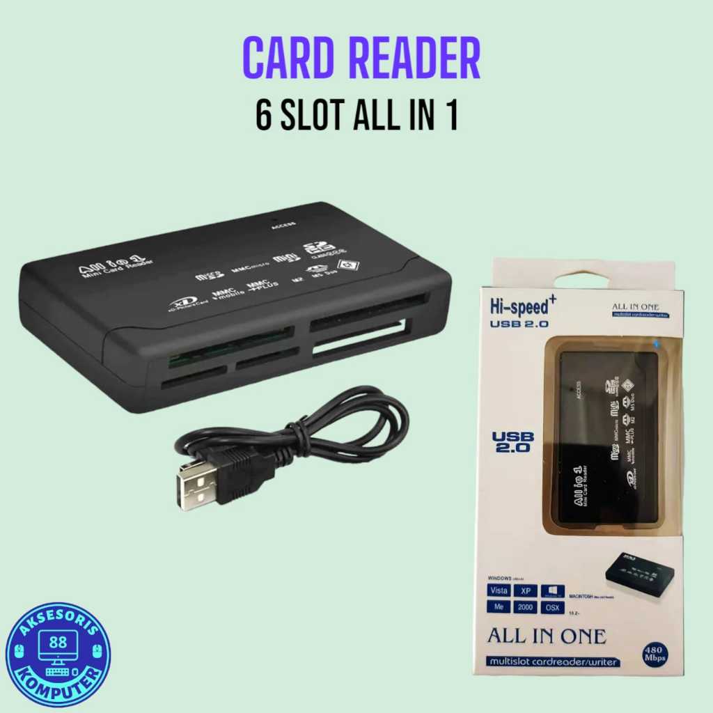 Jual CARD READER 6 SLOT ALL IN 1 / CARDREADER ALL IN 1 6 SLOTS ...