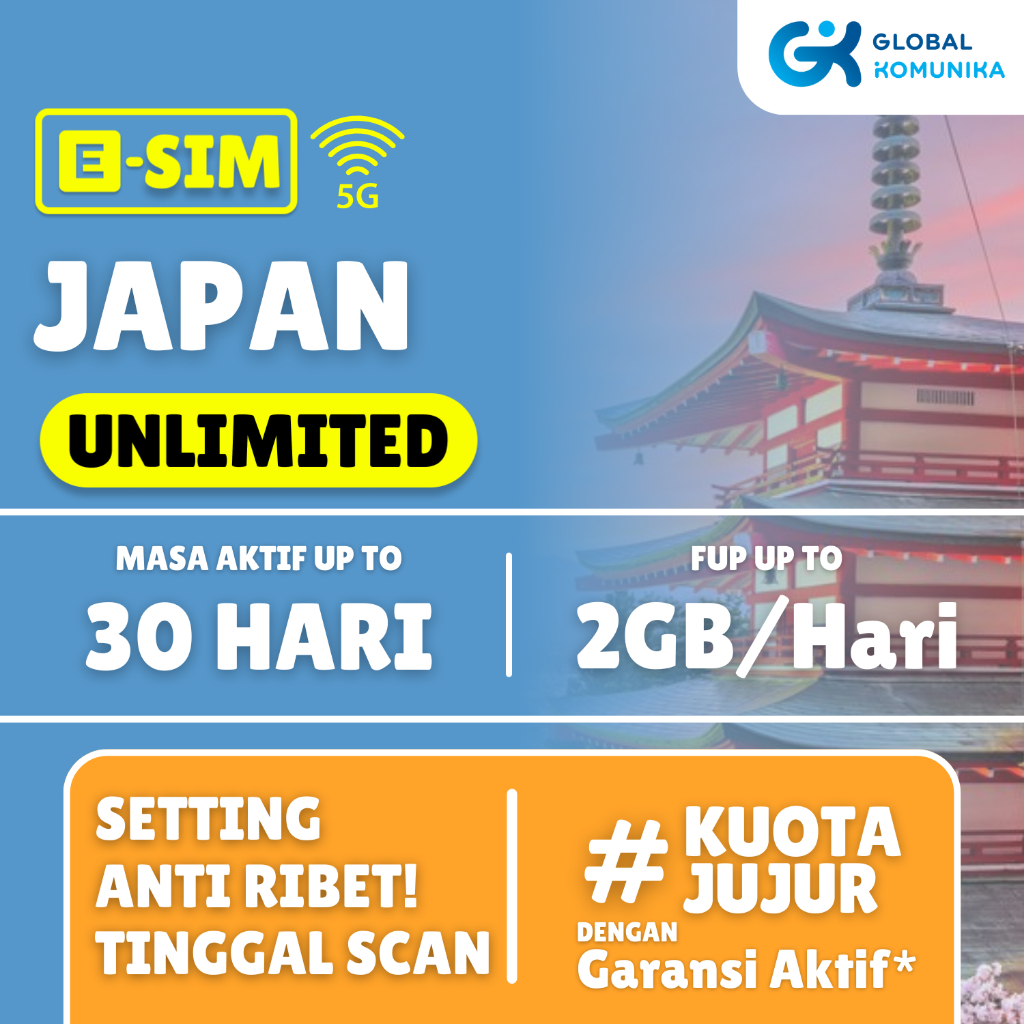 Jual eSIM Japan Unlimited | Travel Sim Jepang Global Komunika | Shopee ...