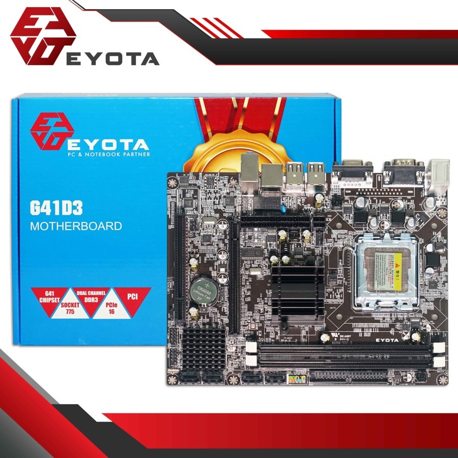 Jual MOTHERBOARD EYOTA G41-D3 SOCKET LGA 775 771 DDR3 G41 D3 G41D3 | Shopee Indonesia