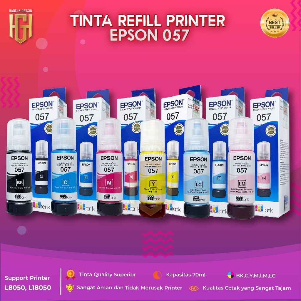 Jual Tinta Epson 057 Refill 70ml Black Cyan Magenta Yellow Light Cyan ...