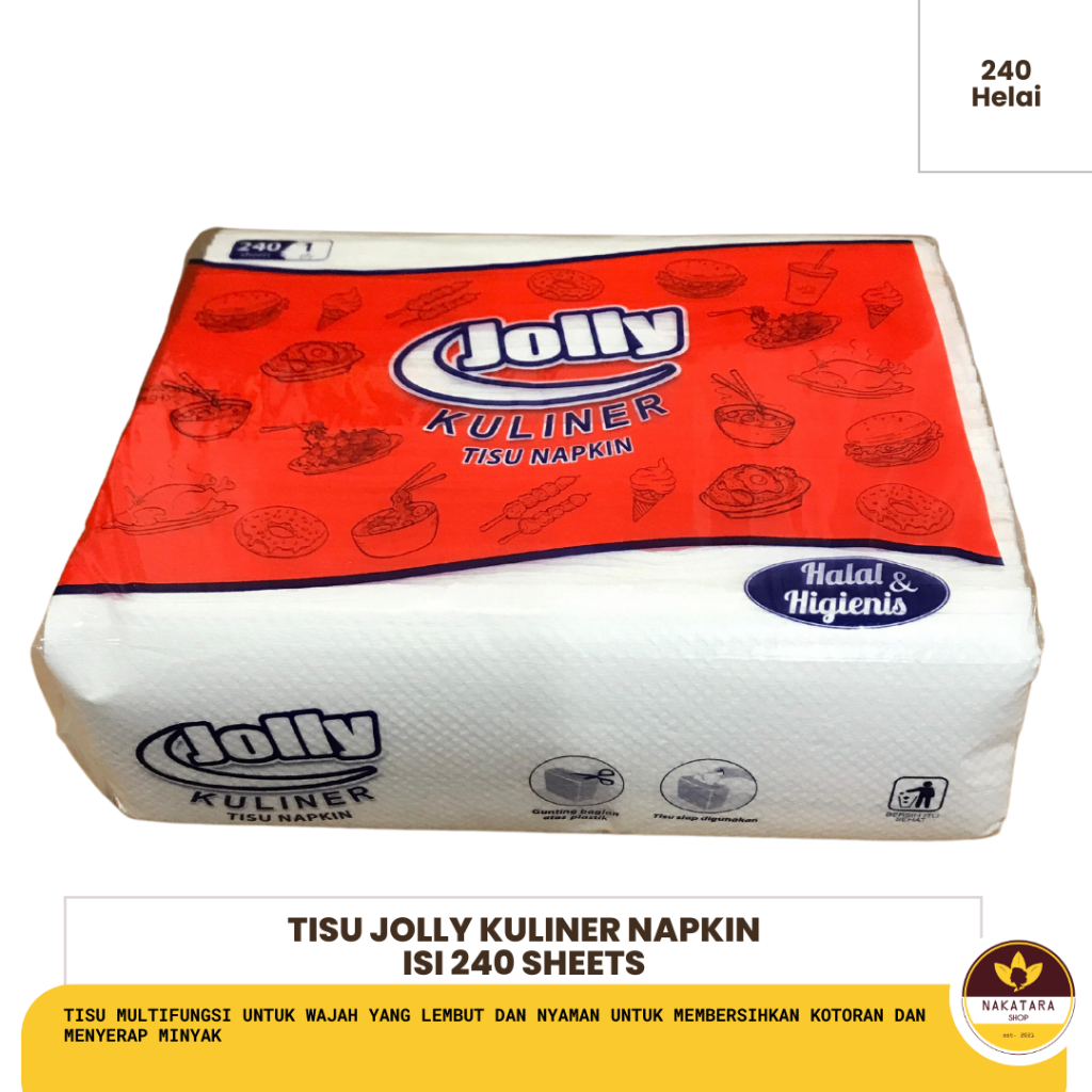 Jual TISU JOLLY KULINER NAPKIN KEMASAN ISI 240 LEMBAR | Shopee Indonesia