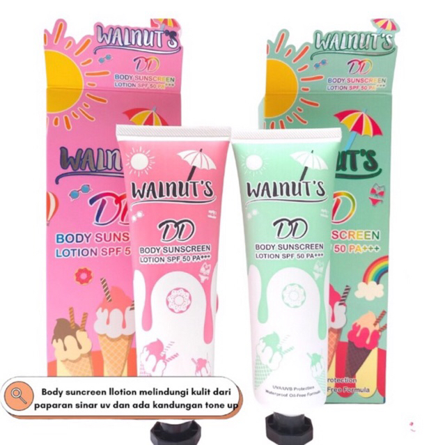 Jual DD WALNUTS DD BODY SUNSCREEN LOTION SPF 50 PA+++ 135gr | Shopee ...