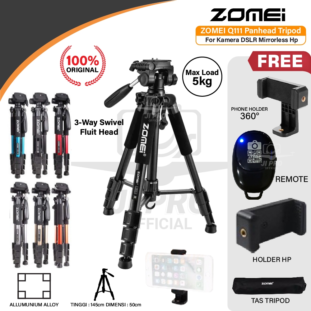 Jual ZOMEI Q111 Panhead Tripod Profesional for Kamera DSLR Mirrorless ...