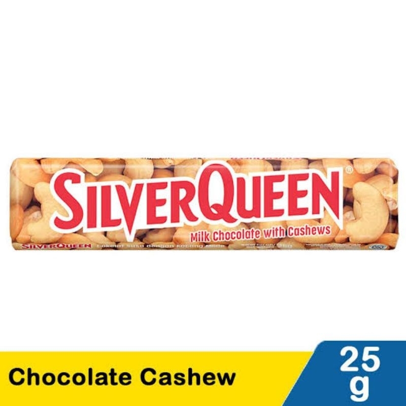 Jual Silver Queen milk chocolate with Cashews 25g | Shopee Indonesia
