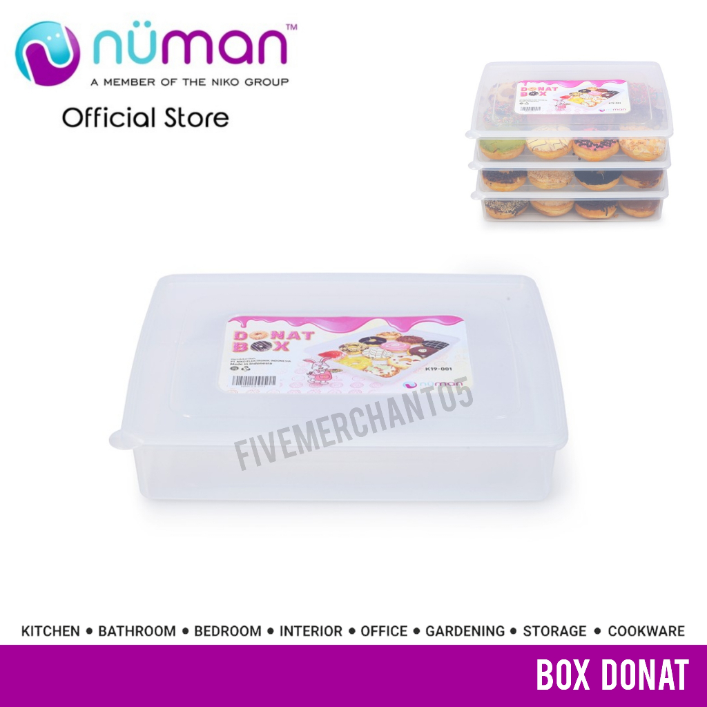 Jual Kotak Donat Numan K19-001 Box Plastik 6 L Brownise Kue Sealware ...