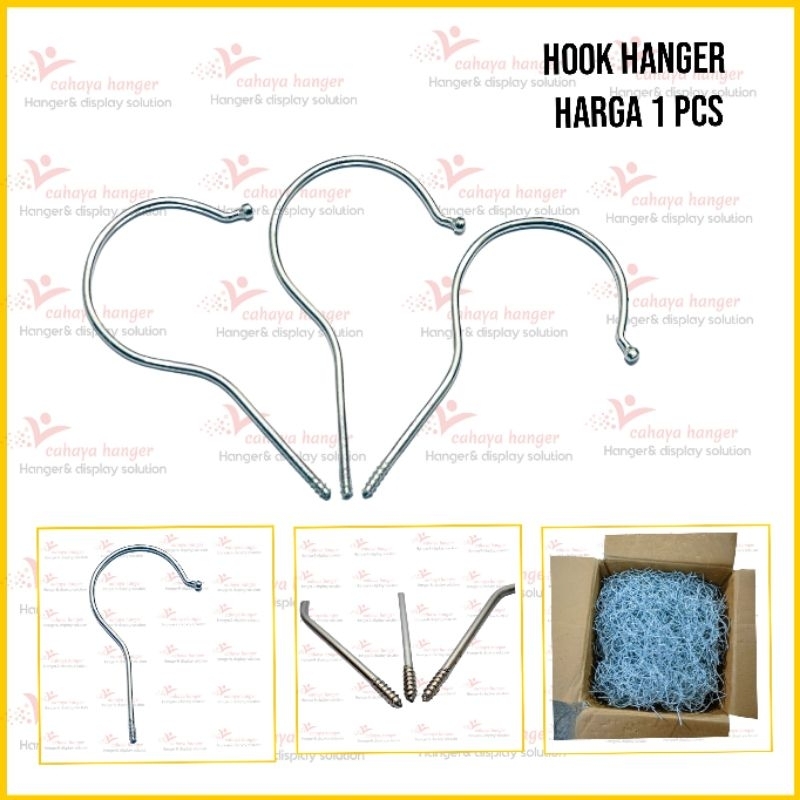 Jual hook hanger kayu crome huk hanger kayu galvanis silver kait hanger ...