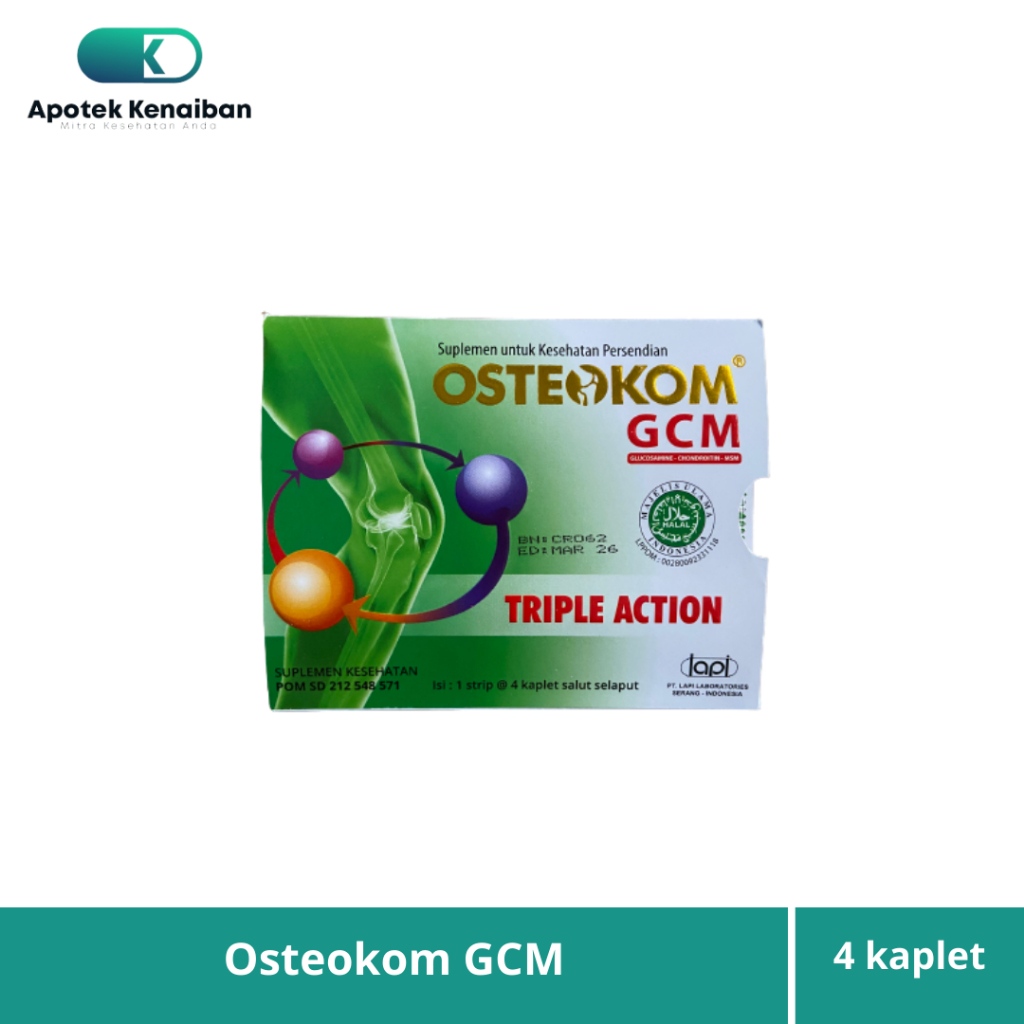 Jual OSTEOKOM GCM TRIPLE ACTION STRIP / SUPLEMEN TULANG / SUPLEMEN ...