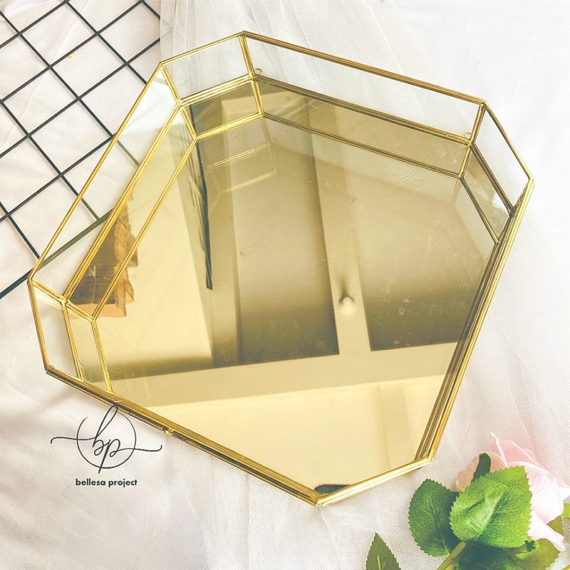 Jual FRAME TERARIUM KACA / CERMIN MAHAR GOLD BM47 | Shopee Indonesia
