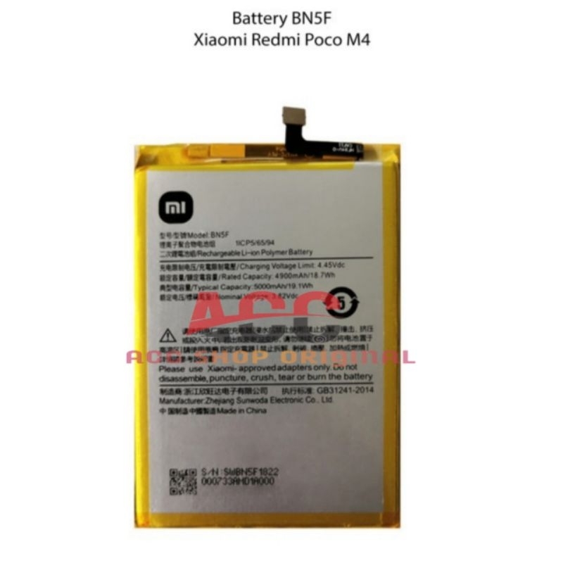 Jual Baterai Batre Hp Xiaomi Redmi Poco M4 Original Battery Kode BN5F ...