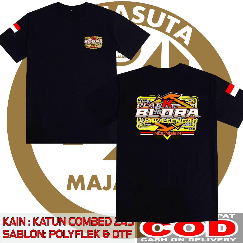Jual KAOS PLAT K BLORA NEW DESAIN SABLON DTF BAHAN KATUN COMBED 24S TEBAL BISA COD KAOSKEREN ...